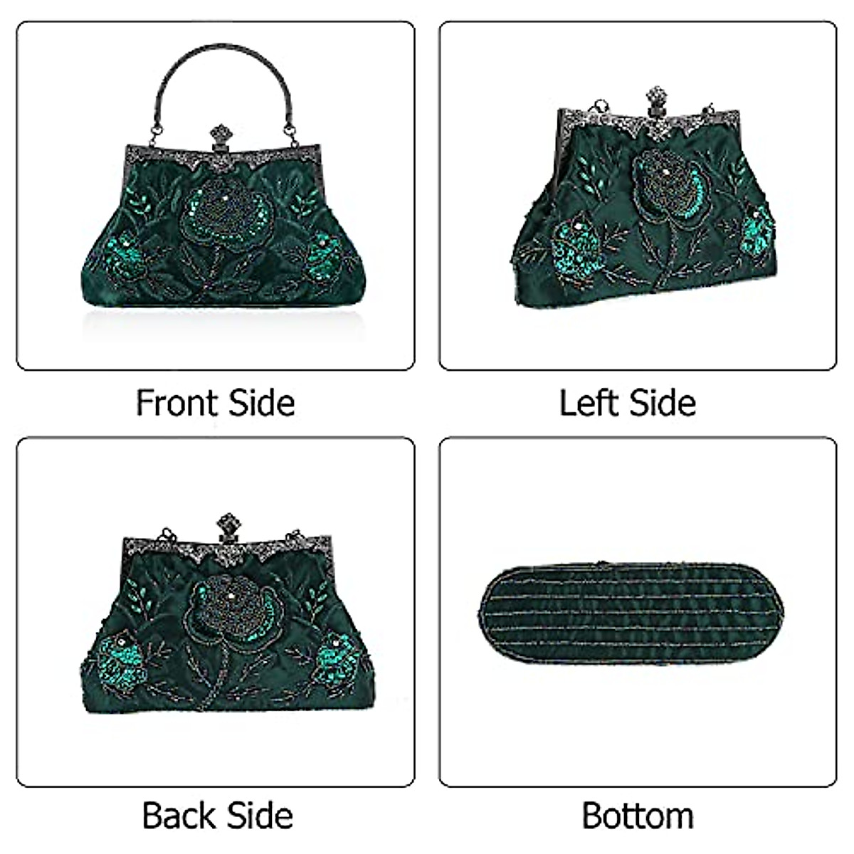 LIFEWISH Wedding Clutch Purses for Women Sequin Purse Beaded Bags