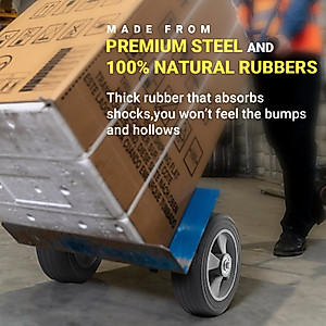 AR-PRO (2-Pack) 8" x 2" Flat Free Solid Rubber Tire and Wheel, 3/4" & 5/8" & 1/2" Axles Bore Hole with 2" Offset Hub, Compatible with 8 Inche Wheel for Dolly Trolley Hand Trucks Garden Wagon Cart