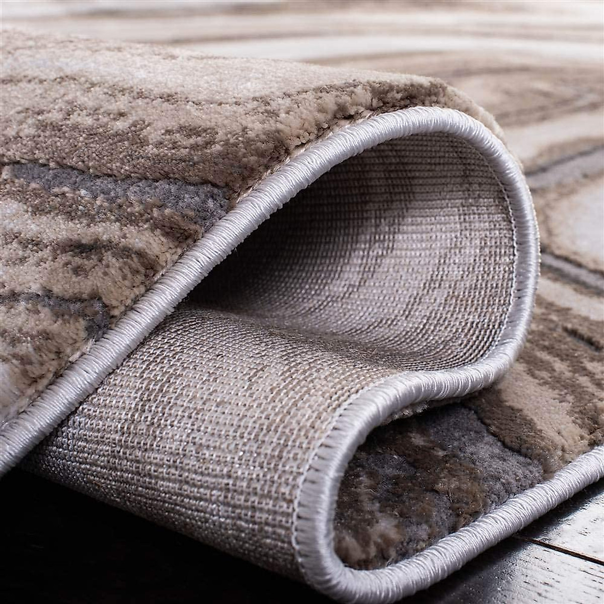 SAFAVIEH Craft Collection Area Rug - 8' x 10', Gold & Grey, Modern Abstract Design, Non-Shedding & Easy Care, Ideal for High Traffic Areas in Living Room, Bedroom (CFT819D)