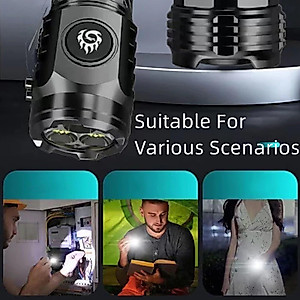 Springmart247 Flashlight, Springmart Mini Flashlight, Spring Mart Flashlight, German Three-Eyed Monster Mini Flash Super Power Flashlight,Thumb Flashlight Mini Flashlights Waterproof (Sliver*2)