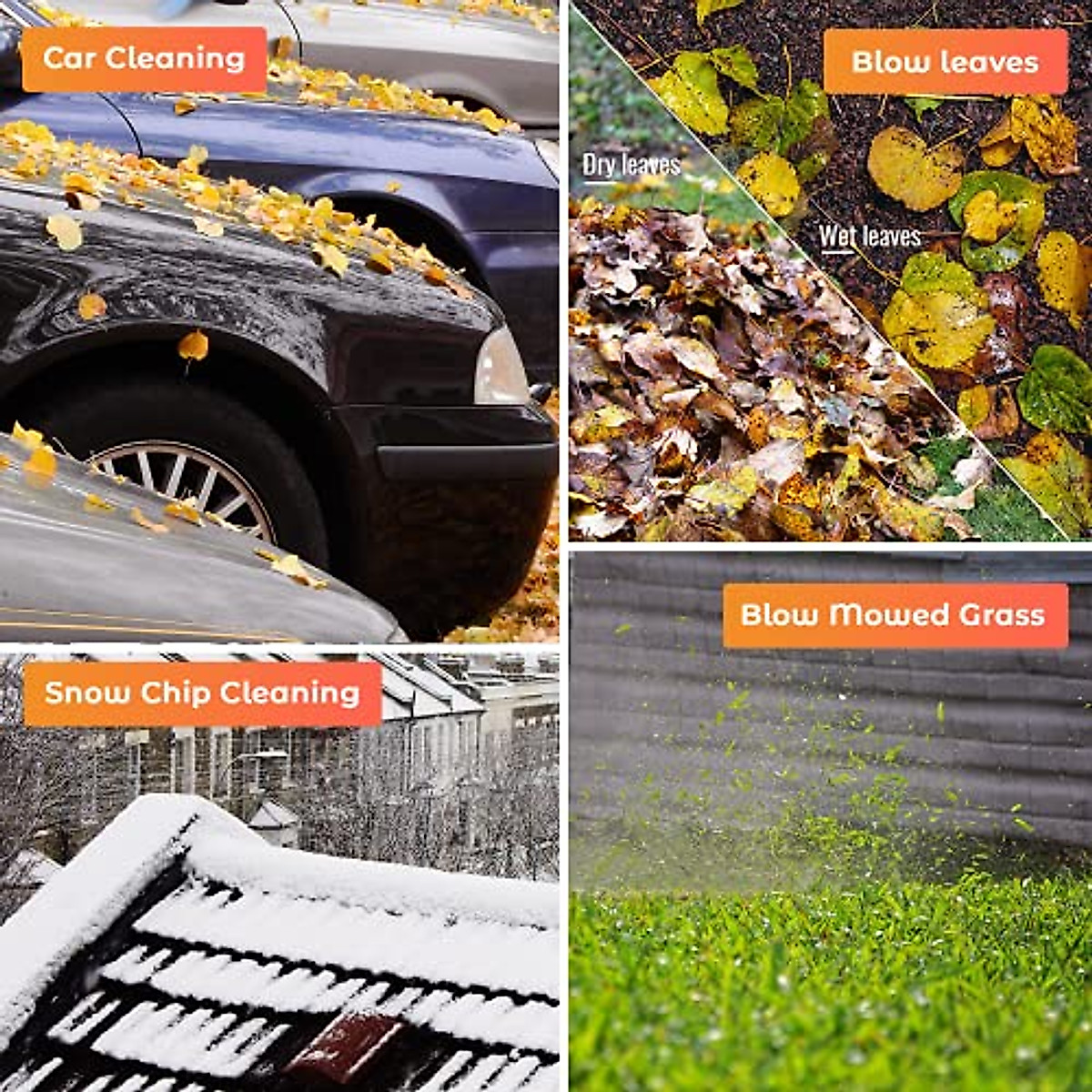 Leaf Blower, 340 CMF 170 MPH Leaf Blower Cordless with 4.0Ah Battery & Charger 21V, Electric Blowers Battery Operated Leaf Blower for Lawn Care, Debris, Yard, Work Around The House