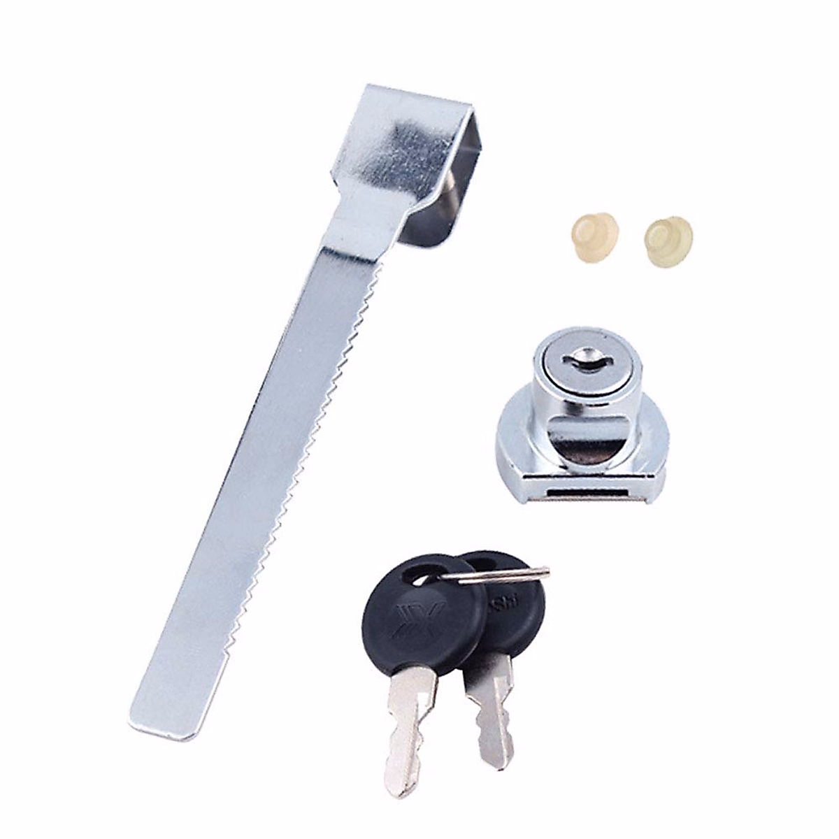 Drawer Display Cabinet Display Cabinet Sliding Glass Door Lock, Window Ratchet Lock with Key 1