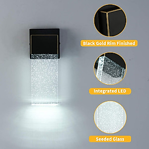 Derynome Outdoor Wall Sconce 2 Pack,Wall Light Fixture with Bubble Glass for Doorway Garden Hallway Patio Living Room,Oil Rubbed Bronze