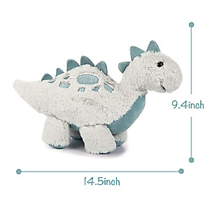 TCBunny Baby Dinosaur Bedtime Stuffed Animal Plush Toy 15", Stephan(Stegosaurus-Grey)