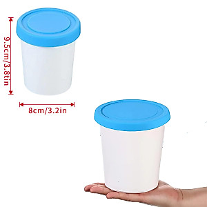 Alunsito 4 Pack Ice Cream Containers for Homemade Ice Cream Leak-Free Ice Cream Tubs with Lids Reusable Ice Cream Storage Cases for Freezer