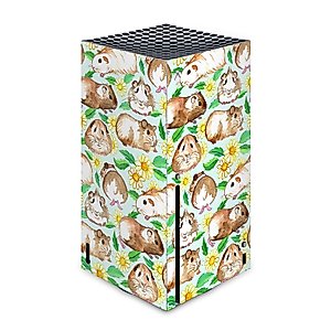 Head Case Designs Officially Licensed Micklyn Le Feuvre Guinea Pigs And Daisies In Watercolour On Mint Art Mix Vinyl Sticker Gaming Skin Decal Cover Compatible With Xbox Series X Console
