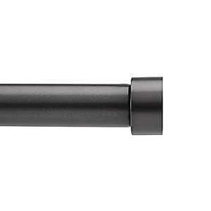 Umbra Cappa Curtain Rod, Includes 2 Matching Finials, Brackets & Hardware, 36 to 66-Inches, Black