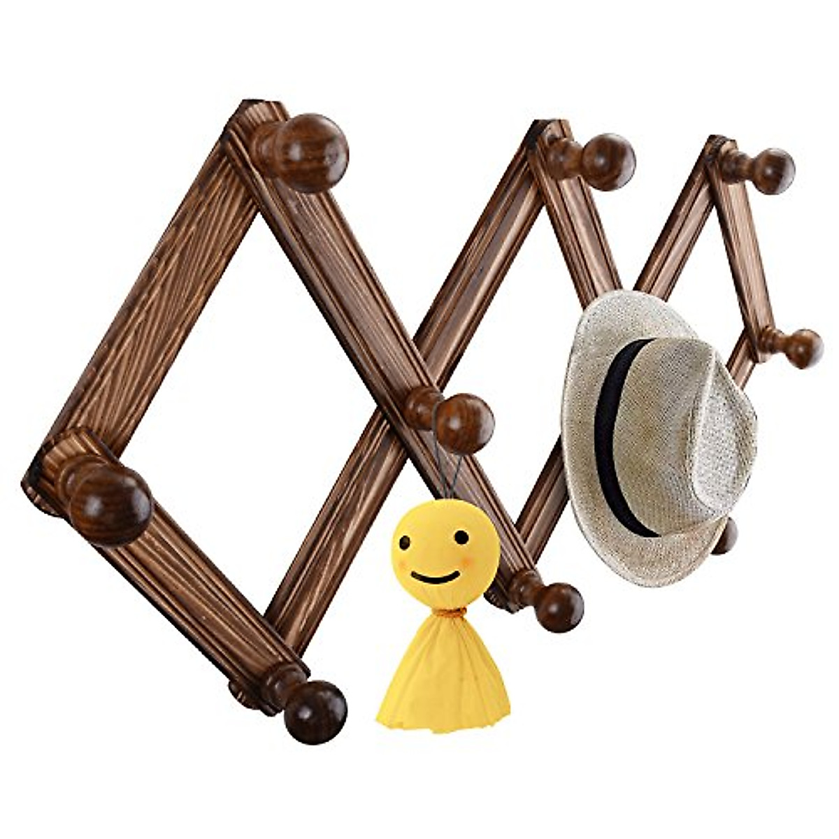 Wooden Expandable Coat Rack,Wall Mounted Hanging Hat/Scarf/Jewelry Hanger for Entrance,Bedroom,Living Room,Utility Hooks Home Decor 10 Hook/Set