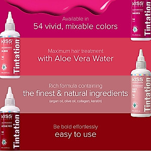 Kiss Tintation Semi-Permanent Hair Color 5 Ounce (Atomic Pink (2 Pack))