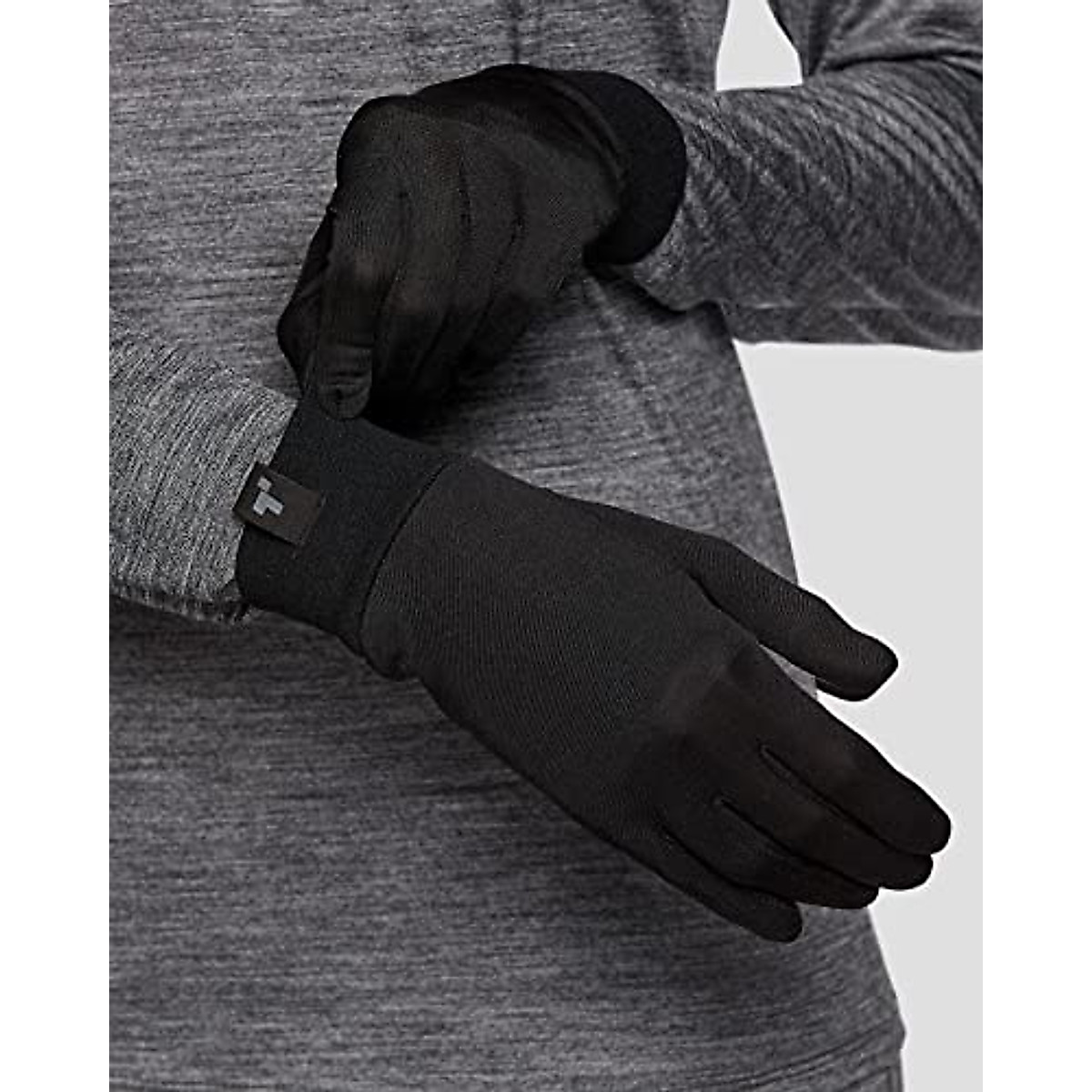 Terramar Adult Thermasilk Liner Winter Gloves for Men and Women Skiing, Hikking, Cold Weather Activities, Black, Small