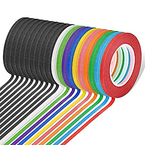 20 Rolls 1/8 Whiteboard Tape Line, Selizo 3mm Thin Tape for Dry Erase Board, Pinstriping Tape, Draping Tape, Chart Tape for White Board Accessories DIY Art Crafts