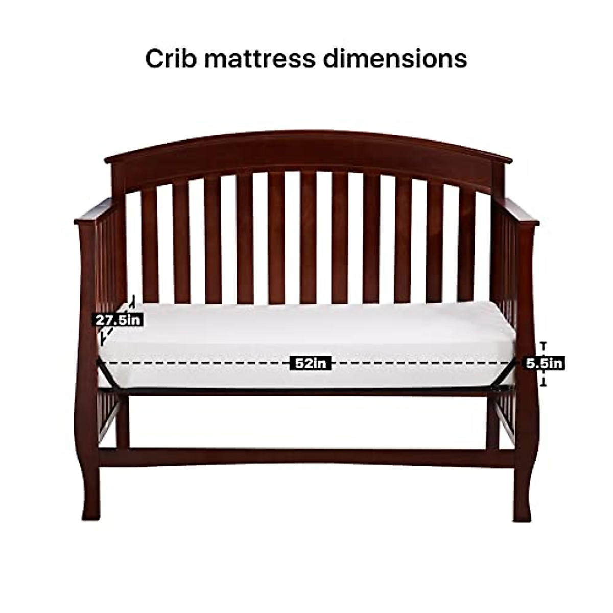 Firm Foam Baby Crib Mattress,Dual Sides Toddler Mattress,Machine Wash, Waterproof,fits Standard Full-Size Crib and Toddler Bed,Fiberglass-Free.