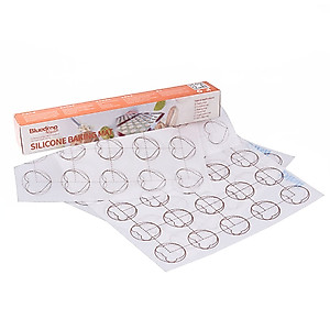 2pcs Silicone Baking Mat for Macarons, 15.3" x 11" Mat Liner with 35 Circles Macaron Template, Reusable Non-stick Surface Pastry Mat