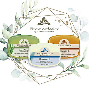 Essentials by Clearly Natural Glycerin Bar Soap, Unscented, 4-Ounce, Pack of 12 - CASE