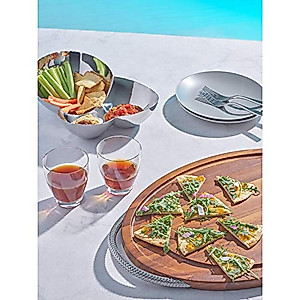 Nambe - Pulse Collection - Chip & Dip Bowl - Measures at 7.5" x 9.5" x 4" - Made of Stainless Steel - Hand Wash Only - Designed by Sena & Seidenfaden Design