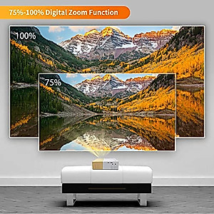 6500 Lumens Mini Home Projector, Zemeollo 1080P Full HD Supported Movie Projector,120" Home Theater Video Projector,Native 720P HD Portable Projector for iOS/Android/TV Stick/HDMI/USB/AV Interface