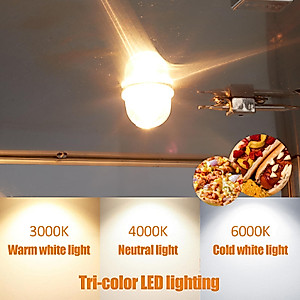 35" Food Warmer Commercial, Countertop Pizza Warmer 3-Tier with LED Lighting & Removable Shelves, Food Display Warmer for Restaurant