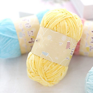 TEXXY Chenille Wool, Fine Gold Velvet No. 2 Hand Knitted 2mm Crochet Yarn Knitted Bag Sweater Hat Scarf Keep Warm (Color : 15)