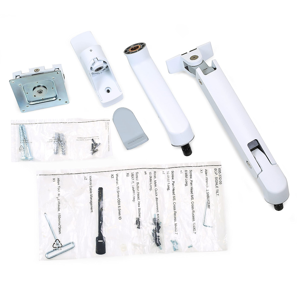 Ergotron – HX Single Ultrawide Monitor Arm, VESA Wall Mount – for Monitors Up to 49 Inches, 20 to 42 lbs, Less Than 8 Inch Display Depth – Standard Pivot, White