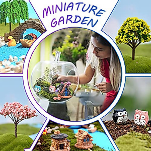 CHAKANLX 108 Pieces Miniatures Fairy Garden Accessories Outdoor, Fairy Garden Kit, Miniature Figurines, Fairy Garden Accessories, DIY Micro Landscape Ornaments for Potted Plant Bonsai Terrarium Decor