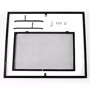 BIRDROCK HOME Fireplace Screen with Double Doors - Heavy Duty Iron Mesh, Welded for Durability, Elegant & Secure Fireplace Cover, Easy Assembly - 40 x 33 in, Black