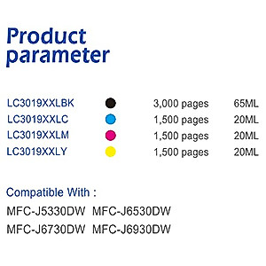 EASYPRINT (2BK/1C/1M/1Y) Compatible Ink Cartridge Replacement for Brother LC3019 LC 3019 XXL for MFC-J5330DW J6530DW J6730DW J6930DW Printer, (5 Pack)