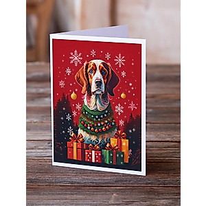 Caroline's Treasures DAC3060GCA7P Brittany Spaniel Holiday Christmas Greeting Cards Pack of 8 Blank Cards with Envelopes Whimsical A7 Size 5x7 Blank Note Cards