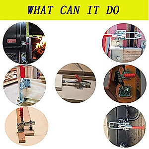 MIKMAYTOO Push Pull Action Toggle Clamps 6 PACK 301AM Latch Anti-slip Hand Tool 110Lbs Holding Capacity Quick Release Clamp … (301AM)