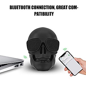 VIGROS Skull Speaker, Portable Bluetooth Speakers Unique Speaker 8W Output Bass Stereo Compatible for Desktop PC/Laptop/Mobile Phone/MP3/MP4 Player for Halloween Decorations for Gift Party