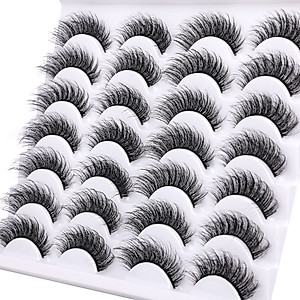 Cat Eye Lashes Natural Look Fluffy False Eyelashes Mink 6D Wispy Eye Lashes Pack Short Fake Lashes for Women by HeyAlice,14 Pairs