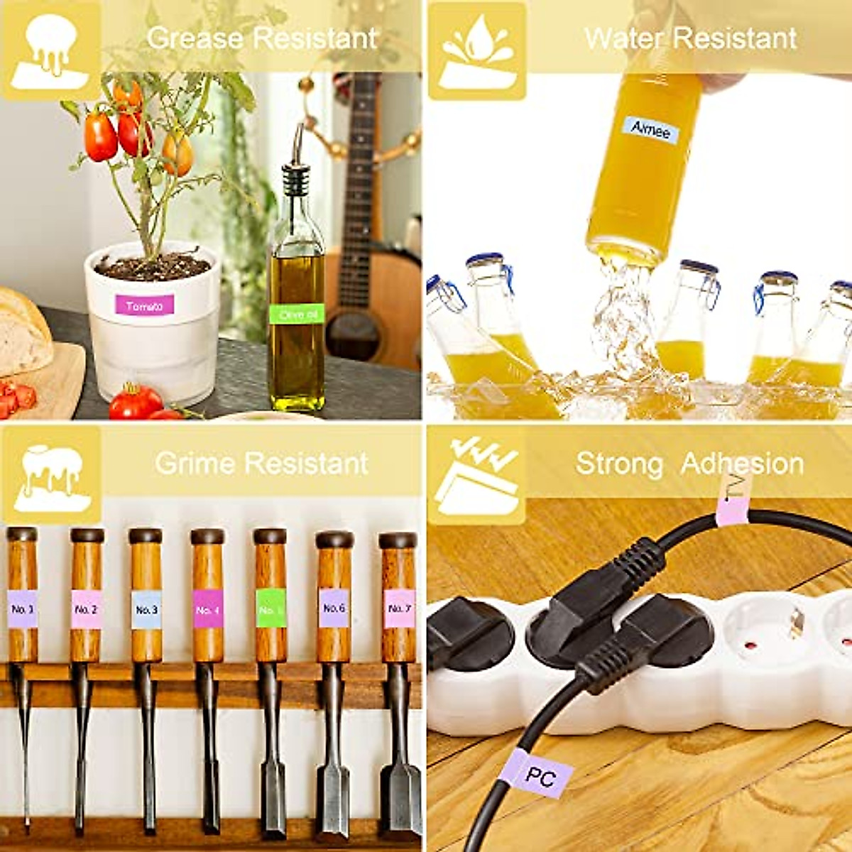 Replacement for Brother P-Touch Label Maker Tape TZe 12mm 0.47 Inch Laminated TZ Colored Tape Compatible with Brother P Touch Label Maker PT-D210 PT-H110 PT-1880 PT-D400, 1/2" x 26.2', 5 Pack