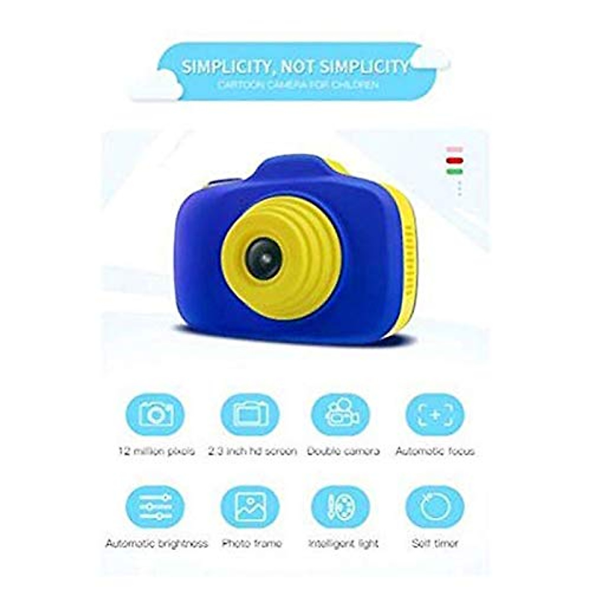 LKYBOA Kids Camera,Mini Digital Camera 2.3 Inch Cartoon Cute Camera Toys Children 1080P Camera Children Camera Birthday Shockproof Digital Video (Color : Pink)