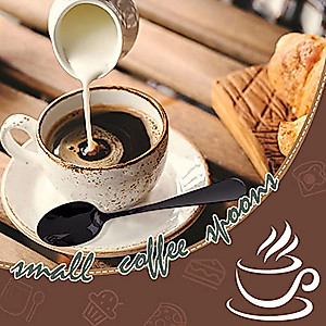 WNATN Demitasse Espresso Spoons, 4.9 Inches Stainless Steel Mini Coffee Spoon Small Spoons for Dessert, Set of 8 (Black)