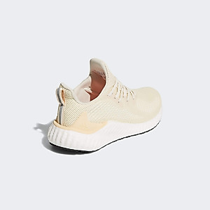 adidas Women's Alphaboost Running Shoe, Ecru Tint/Silver Metallic/Glow Orange, 7 M US