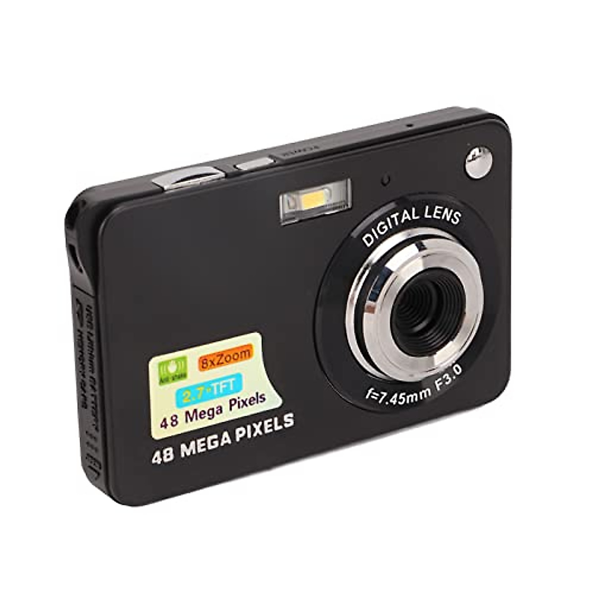 Digital Camera 1080P 48MP Kids Camera, 8X Zoom Compact Point and Shoot Camera with 2.7in LCD Screen, Portable Small Camera for Teens Students Boys Girls Seniors
