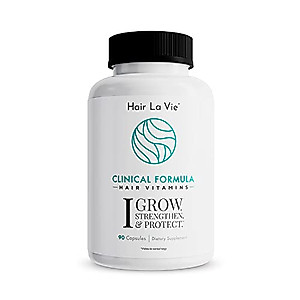 Hair La Vie Clinical Formula Hair Growth Vitamins for Women and Men with Biotin 5000mcg, Collagen, and Saw Palmetto - Healthy Hair Growth Supplement Within Normal ranges 90 Count (Pack of 1)