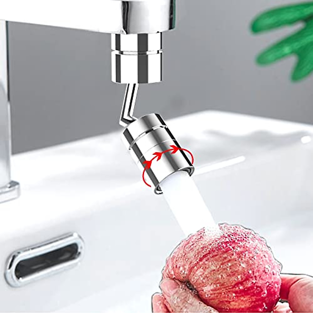 2 Mode 720 Degree Swivel Universal Faucet Splashback Sink Attachment, Kitchen and Bathroom Faucet Extender, Faucet washface Adapter（1pcs）