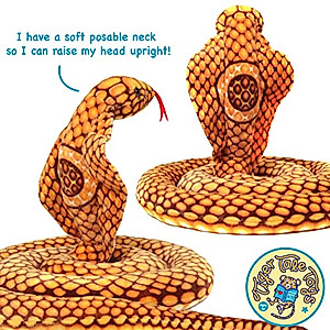 VIAHART Qamra The Queen Cobra - 102 Inch Stuffed Animal Plush - by Tiger Tale Toys