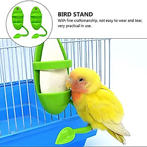 Bird Feeding Cup Rack Bird Food Holder Cuttlebone Holder Bird Cage Bowl Stand Food Fruit Holder for Cockatiel Parrot Macaw Birds Small Animal 2 Pack