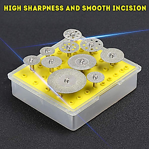 Diamond Cutting Wheel, 10PCS 1/8" Diamond Cutting Discs Cut-off Wheel Blades Set Comepatible with Dremel Rotary Tool by Oudtinx