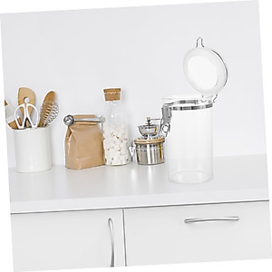 PRETYZOOM Clear Plastic Containers Jar with Lid Snack Container Food Container Clear Jar Clear Container Food Storage Jars Container with Lid Container for Food Plastic Jar Nut