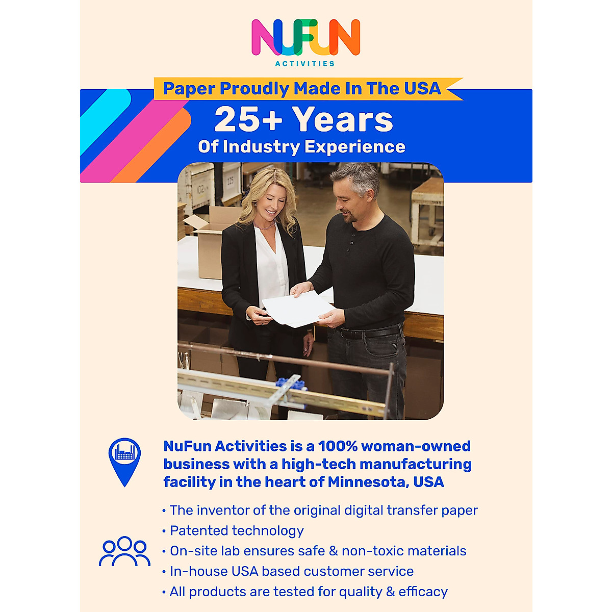 NuFun Activities Heat Transfer Paper for T Shirts, Light Fabrics, Inkjet Printable Iron-On Heat, 8.5 x 11 inch, Make Your own Custom T-Shirt (6 Sheets)