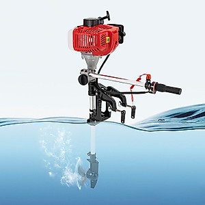 DNYSYSJ Outboard Motor Boat Engine 2 Stroke 2.5HP Superior Engine Outboard Motor Marine Boat Motor with Air Cooling System, CDI Ignition System, Manual Pull Start for Inflatable Fishing Boats