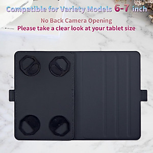 HEAKIERG Universal Tablet Case for New Kobo Libra 2 7" 2021 & 6" Kobo Clara 2E 2022, Lightweight Flip Stand and Adjustable Protective Cover Case for 6"-7" Tablet, Skull Rose