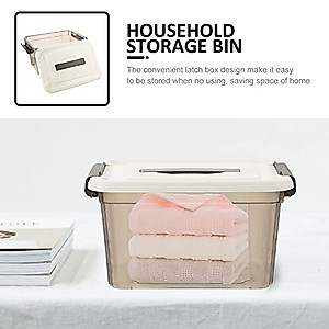 OUNONA Toy Bin Organizer Plastic Storage Box Toys Sorting Organizers Sundries Bin Tote Organizing Container with Lid Clear Stackable Latching Box Laundry Bucket