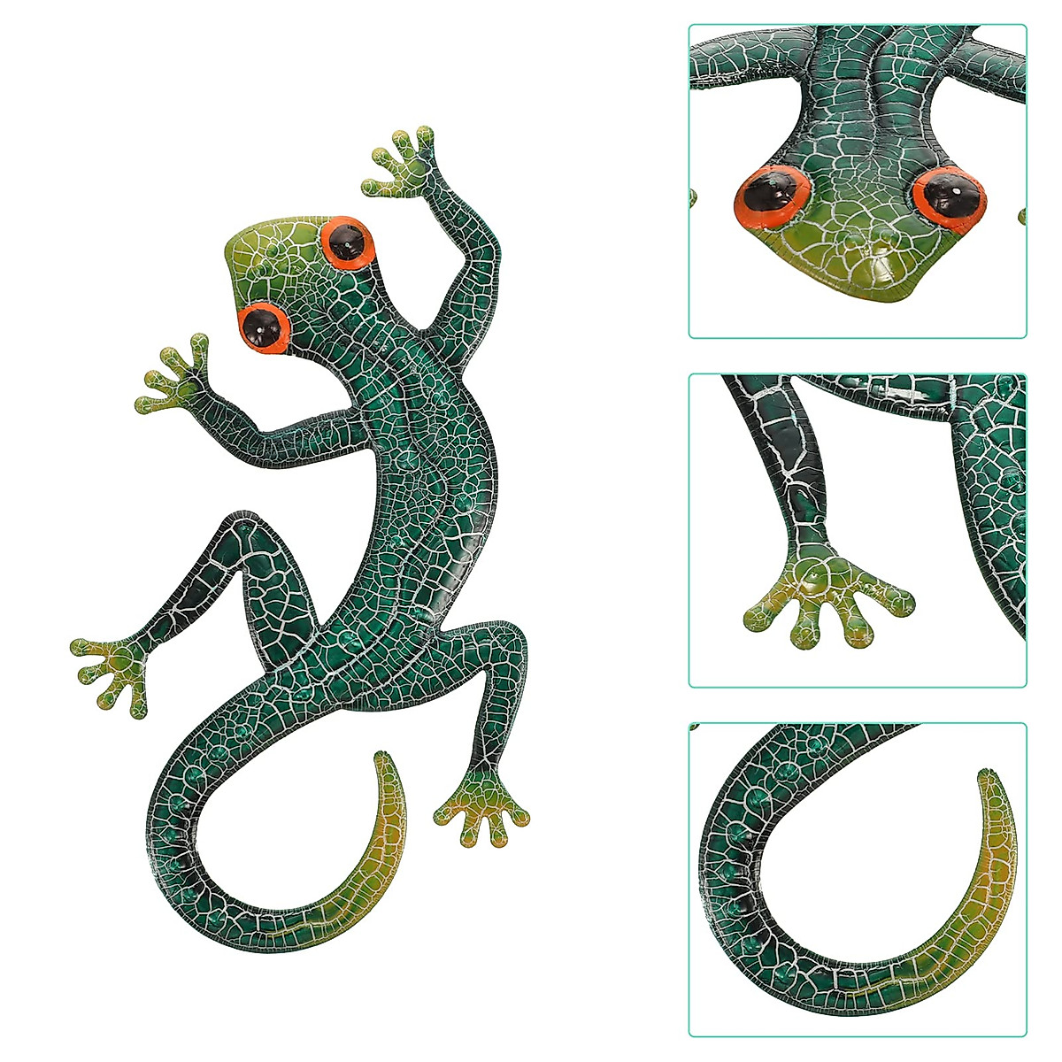 YARNOW Gecko Wall Decoration Garden Lizard Wall Art Metal Outdoor Wall Decor Gecko Sculpture for Home Office Garden Wall Decoration