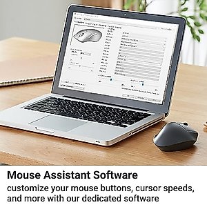 ELECOM Bluetooth Mouse Ergonomic Shape, Silent Click, 18-Month Battery Life, 2000DPI, 5 Buttons with Tilt Wheel, Optical Sensor, Compatible with PC, Mac, Laptop, SHELLPA, Black (M-SH30BBSKBK)