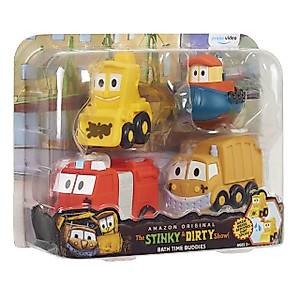 The Stinky & Dirty Show 4-inch Bath Time Buddies 4 Piece Set, Bath Toys, Pretend Play, Kids Toys for Ages 3 Up by Just Play
