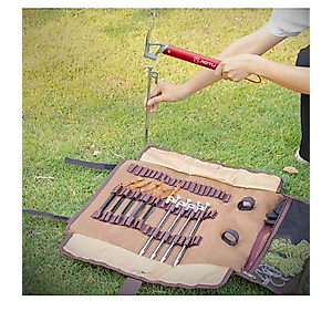 Jaugufiy Tent Stake Storage Bag Tent Stake Roll Bag Ground Nail Storage Bag, Heavy Duty Oxford Polyester Case for Tent Pegs and Camping Hammer