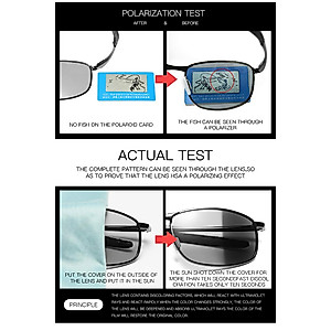 FEISEDY Classic Polarized Photochromic Sunglasses Driving Photosensitive Glasses B2444